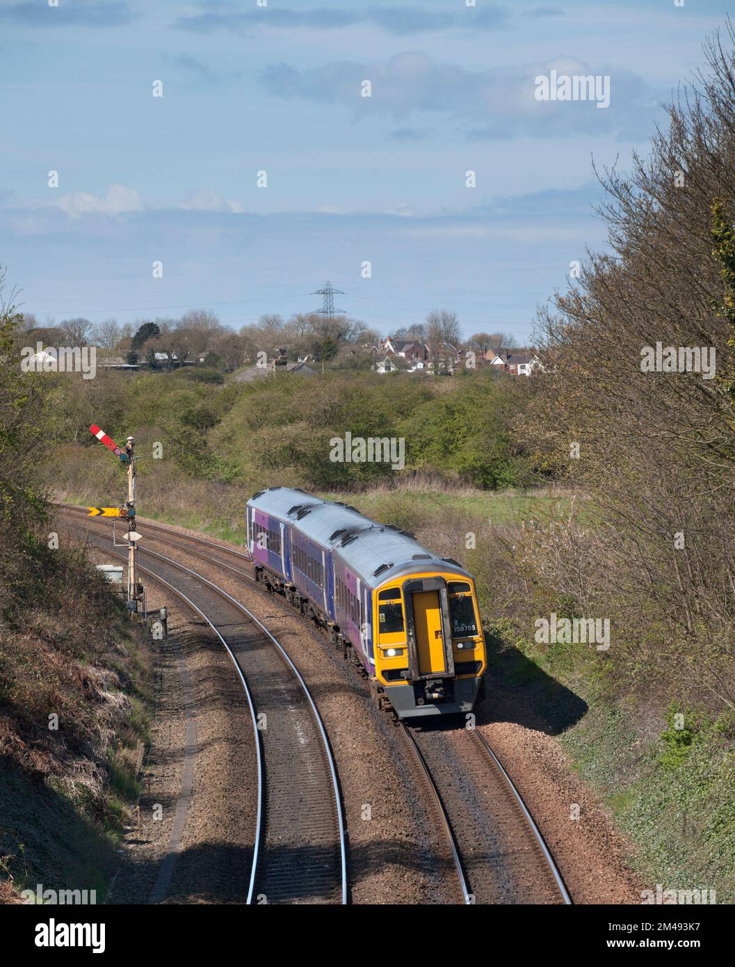 Northern rail class 158 train 158755 passing Poulton Le Fylde with ...