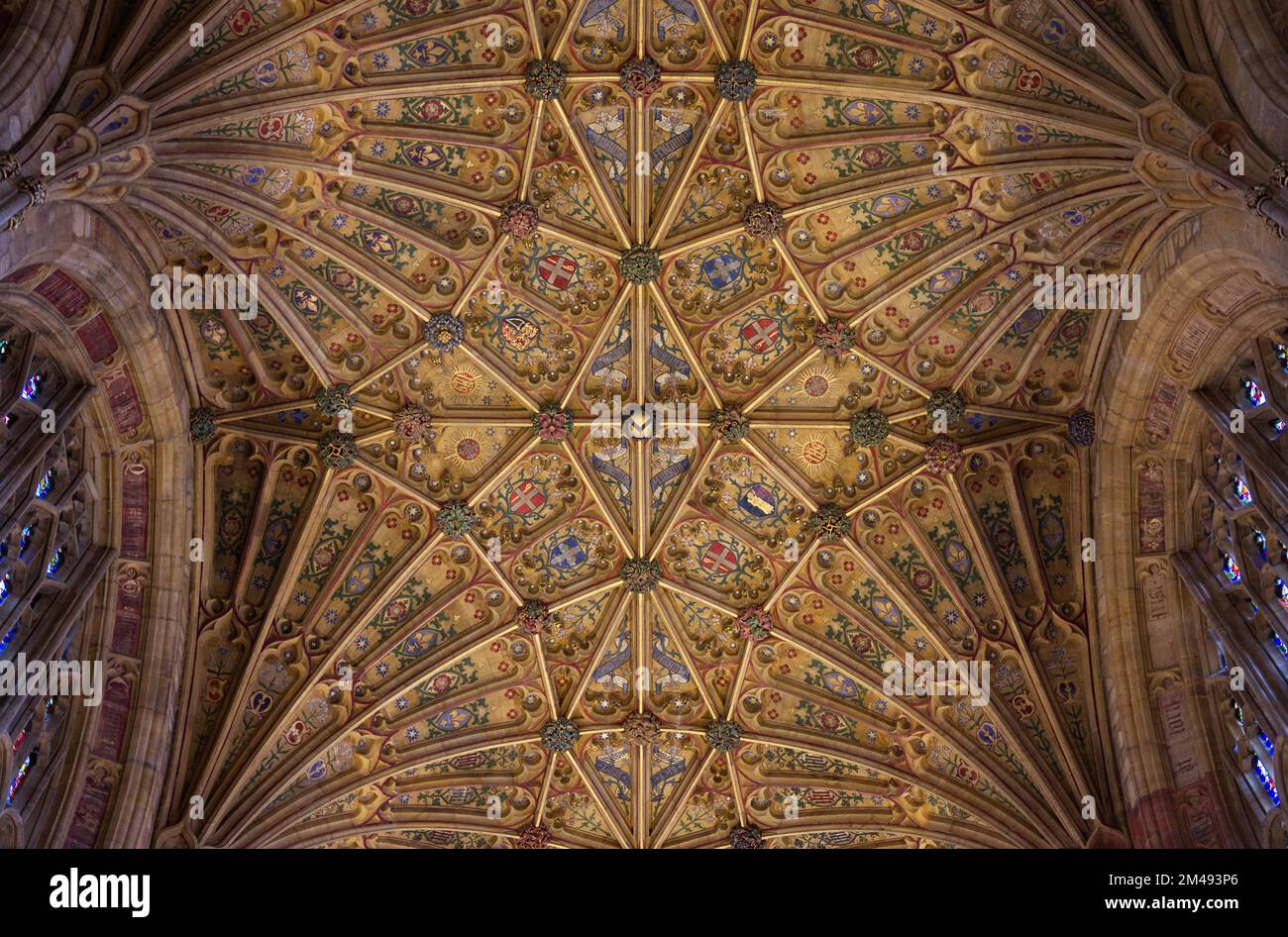 Vaulted ceiling inside the Chancel of Sherborne Abbey Stock Photo - Alamy