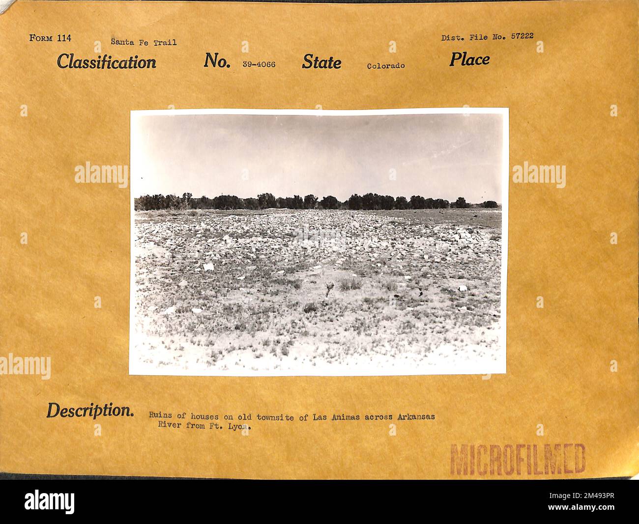 Ruins of Houses on Old Town Site of Las Animas Across Arkansas River ...