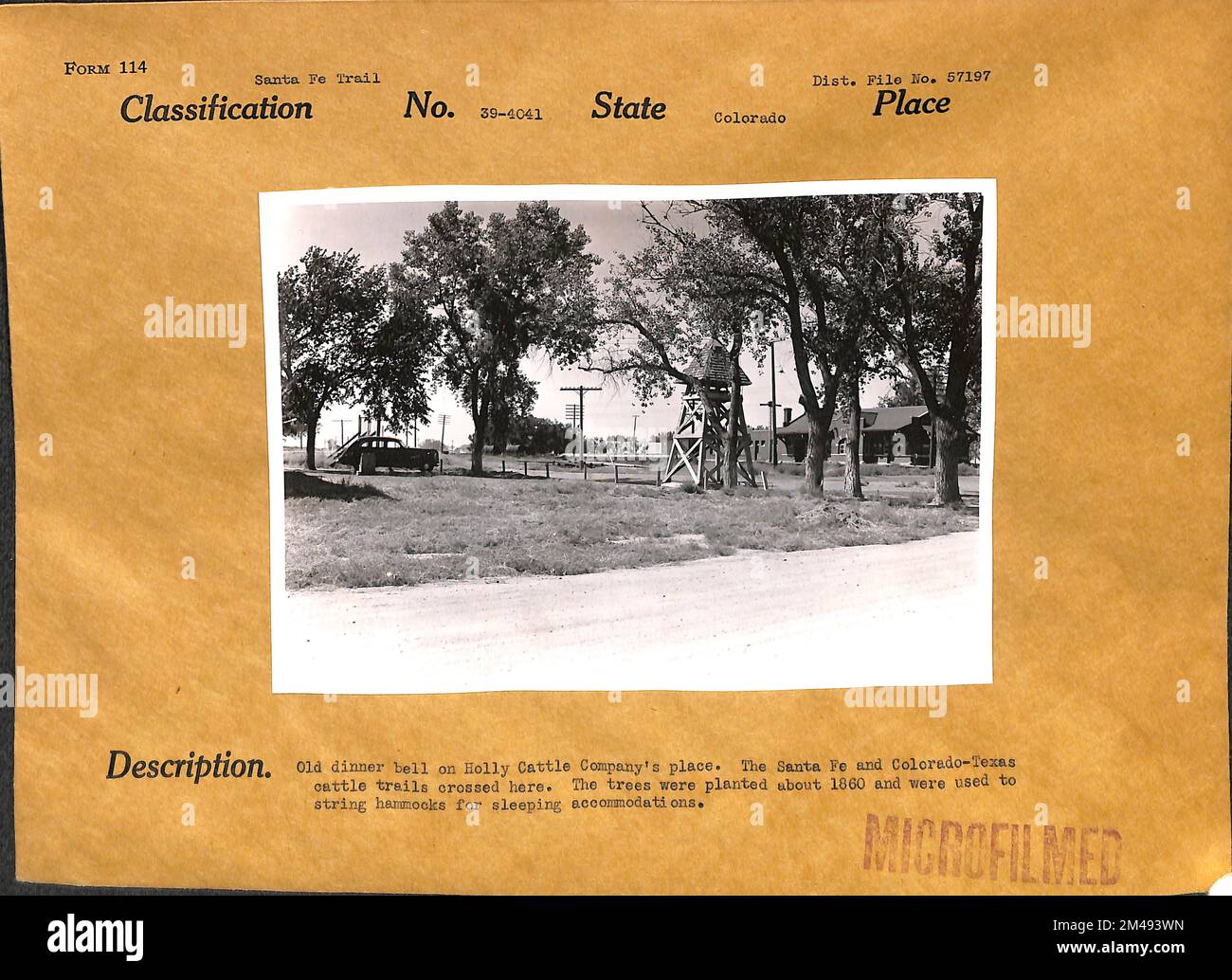 Old Dinner Bell on Holly Cattle Company's Place. Original caption: Old ...