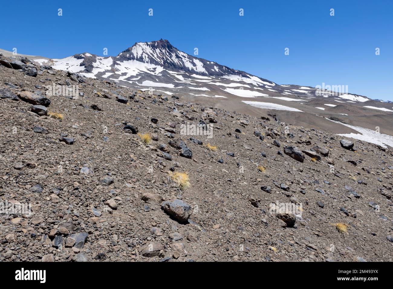 View of the breathtaking landscape at Paso Vergara in Argentina while ...