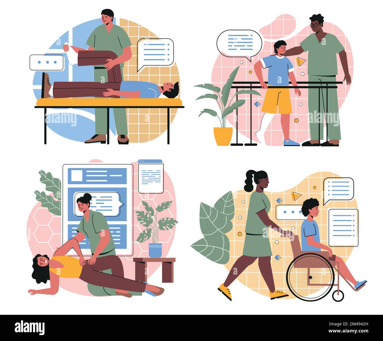 Physiotherapy and rehabilitation concept Stock Vector Image & Art - Alamy