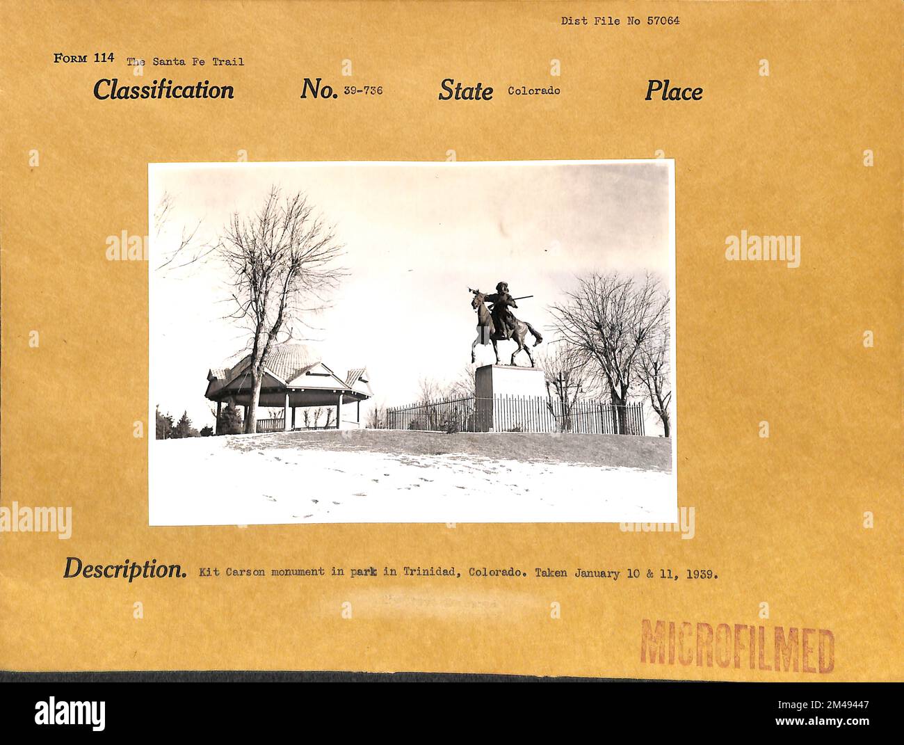 Kit Carson Monument in Part in Trinidad, Colorado. Original caption ...