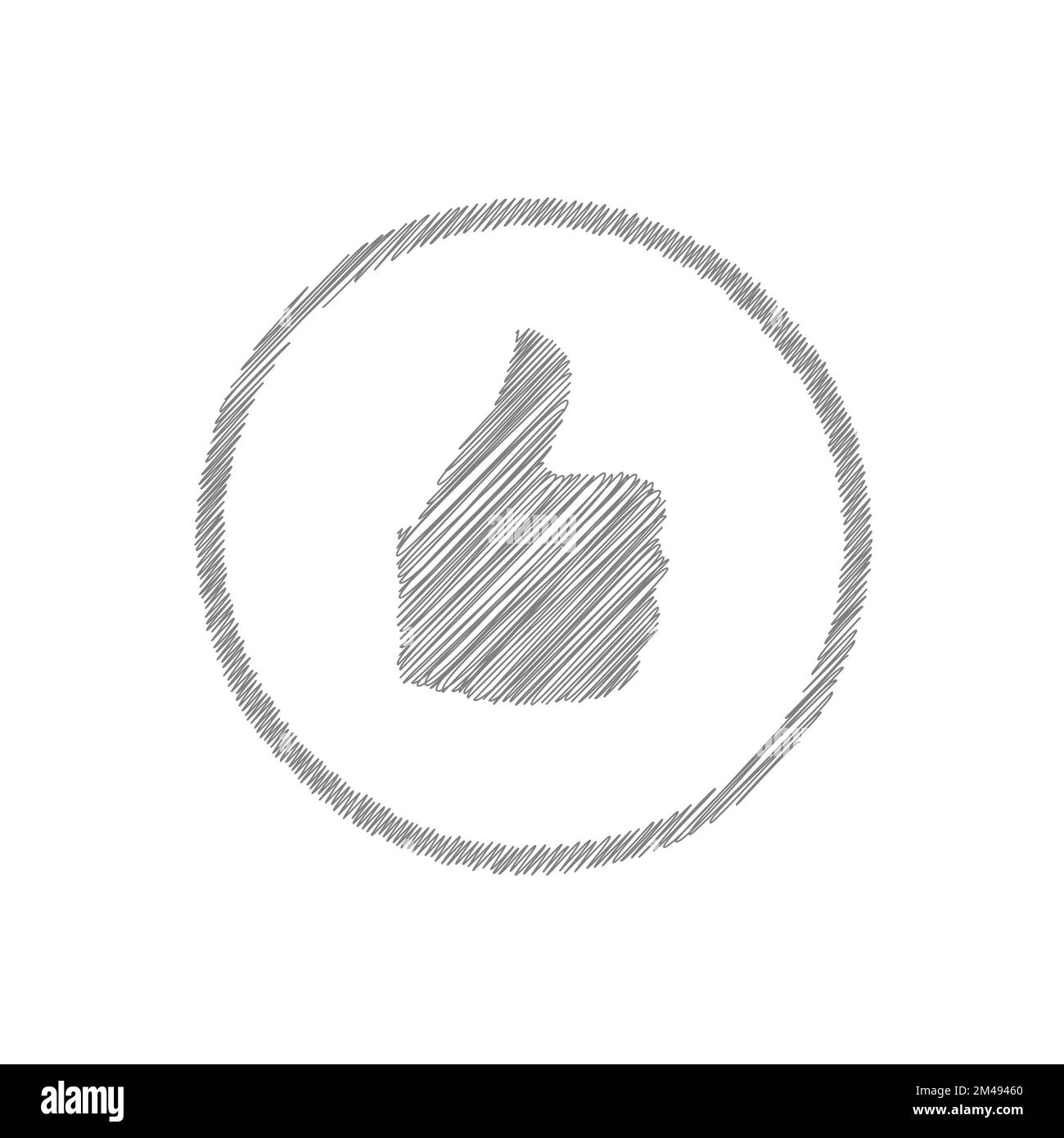Thumbs up sketch vector icon. Hand drawn gesture symbol Stock Vector ...