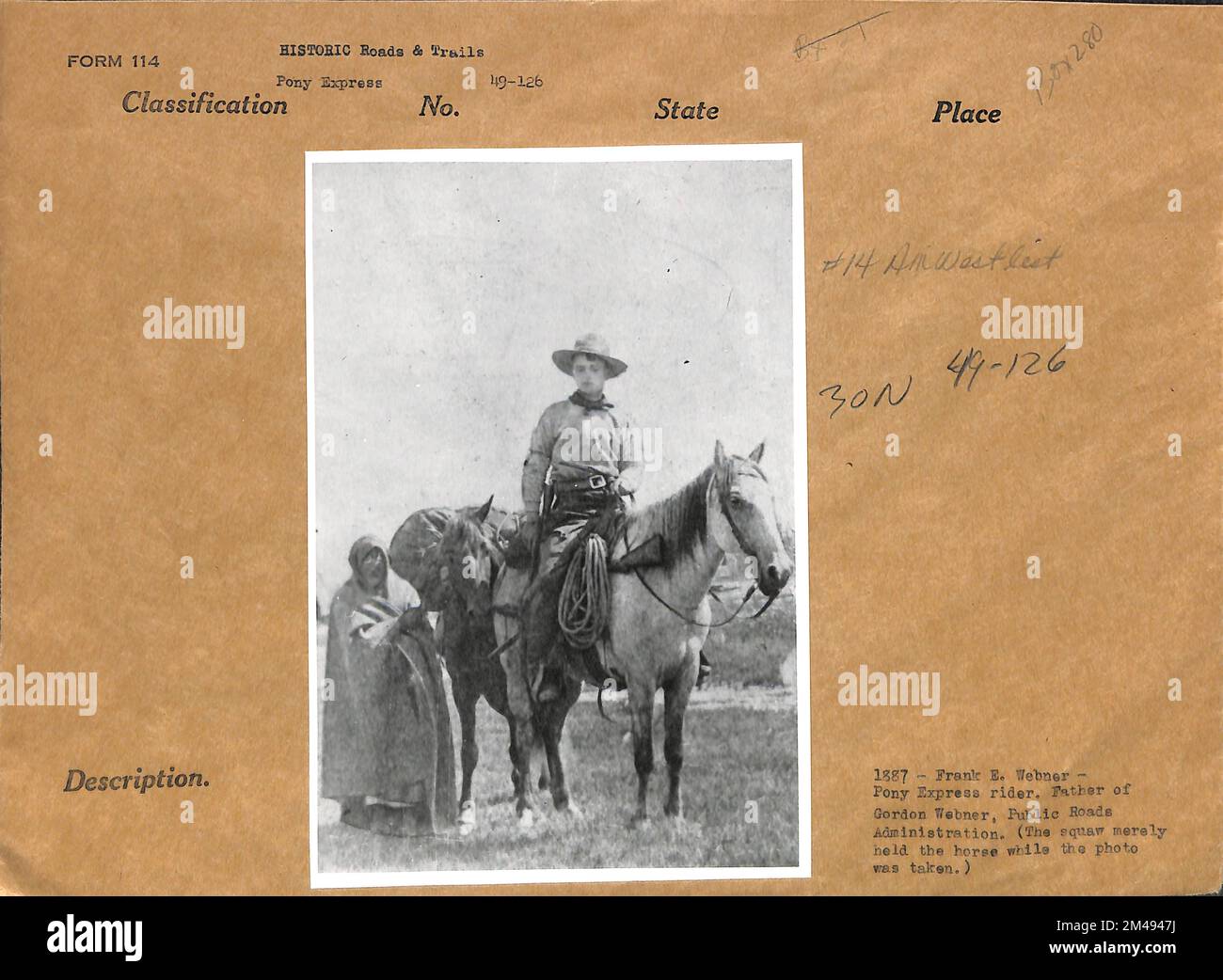 Frank E. Webner, Pony Express Rider, Father of Gordon Webner, Public ...
