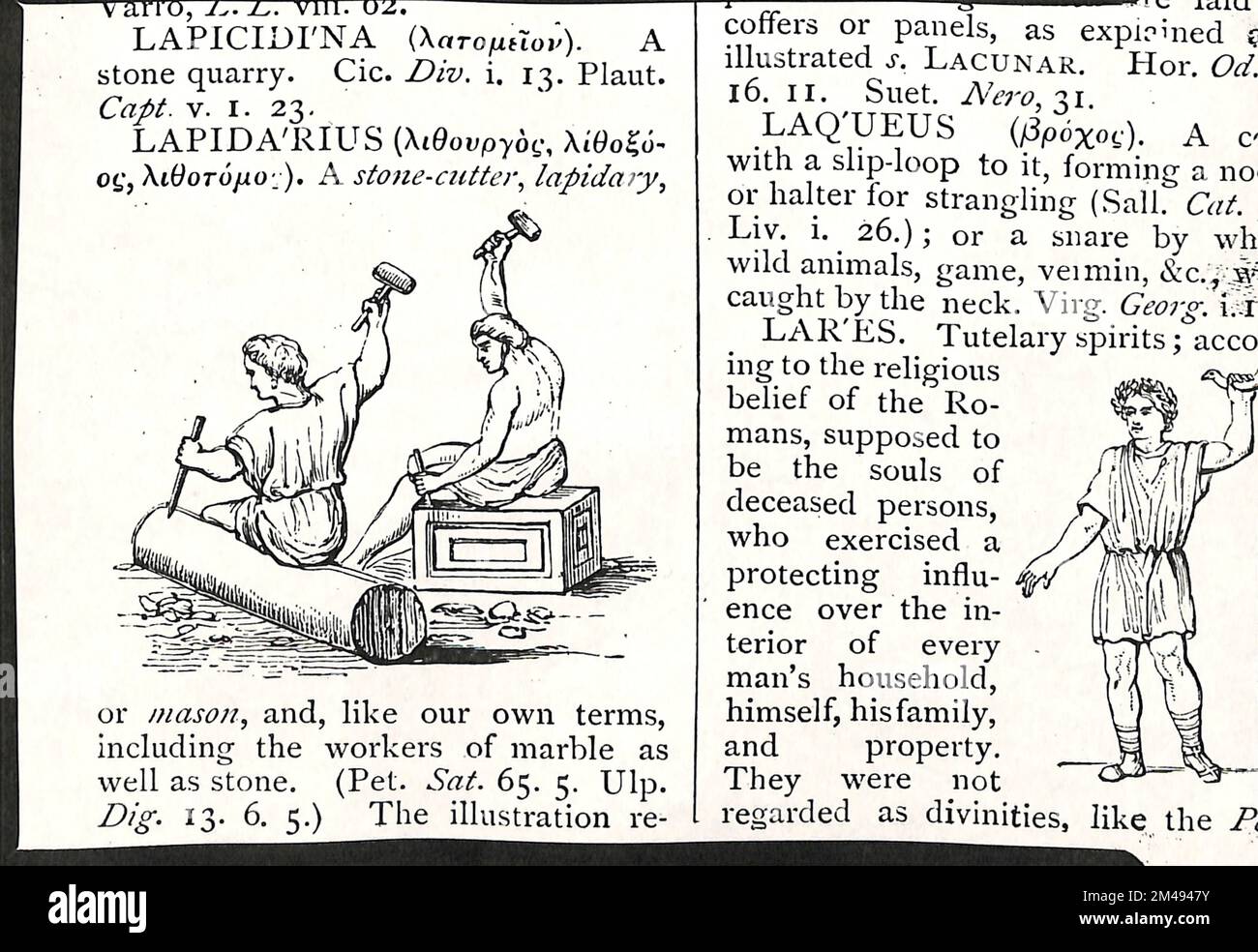 Lapidarius, Lares. Original caption: From " A Dictionary of Roman and ...