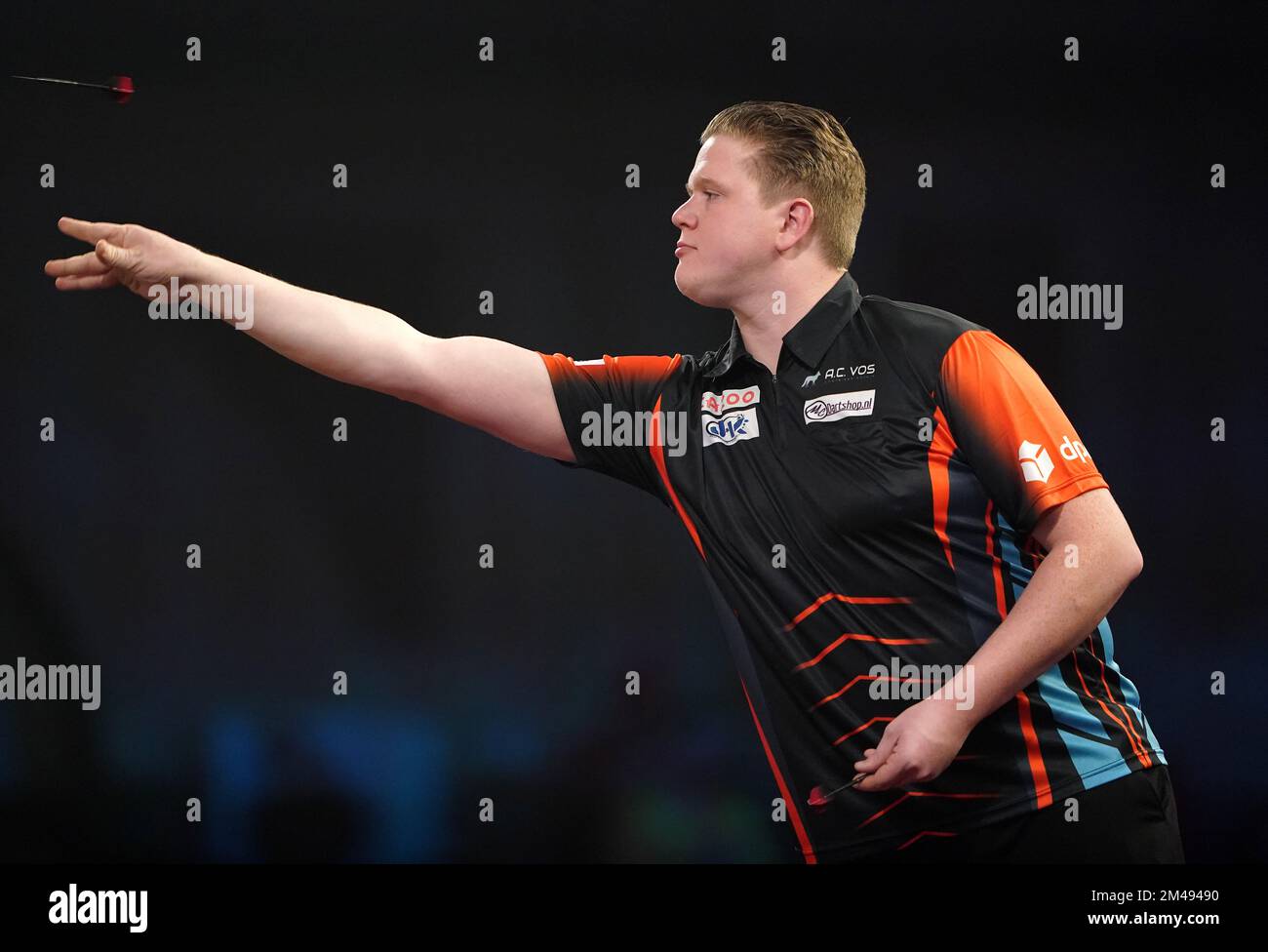 Netherland's Danny van Trijp in action against England's Steve Beaton ...