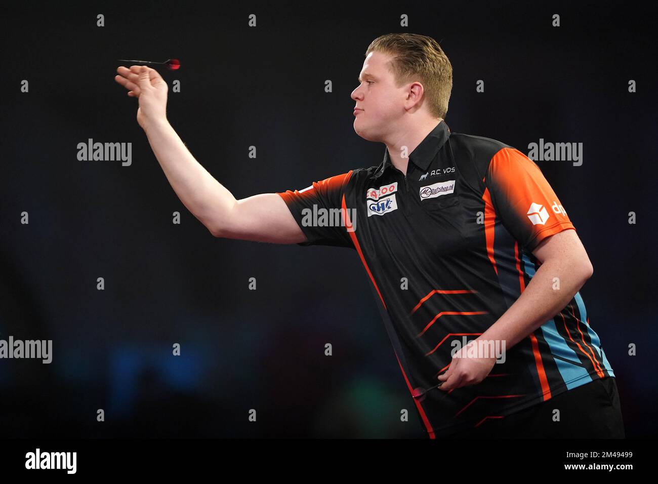 Netherland's Danny van Trijp in action against England's Steve Beaton ...