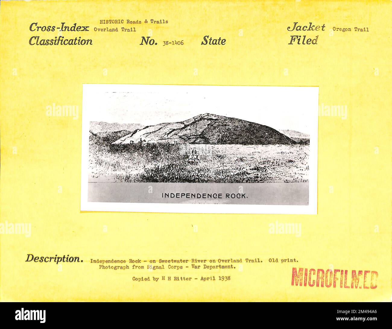 Independence Rock on Sweetwater River Overland Trail. Original caption ...