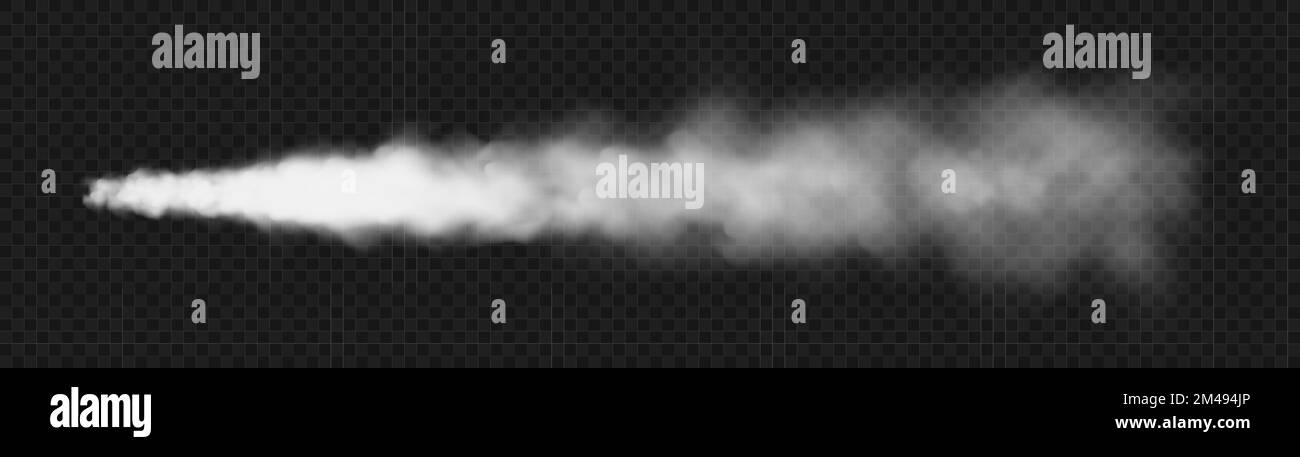 Realistic missile or bullet trace. Airplane condensation trail, jet ...