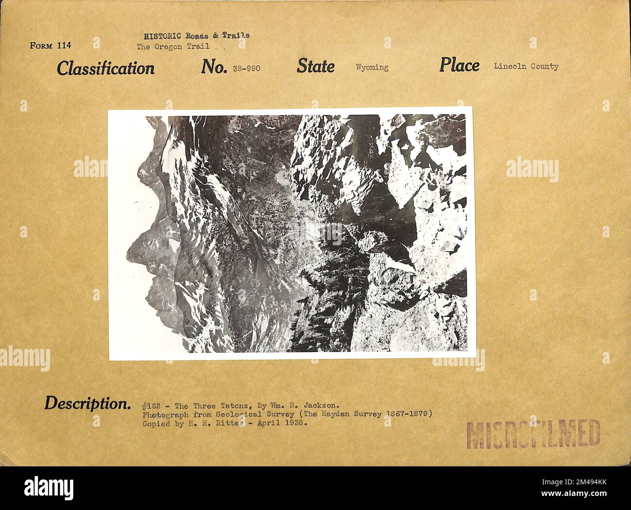 The Three Tetons. Original caption: #162 - The Three Tetons, by Wm. H ...