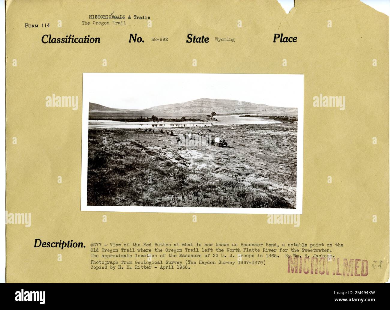 View of the Red Buttes at What is Now Known As Bessemer Bend. Original ...