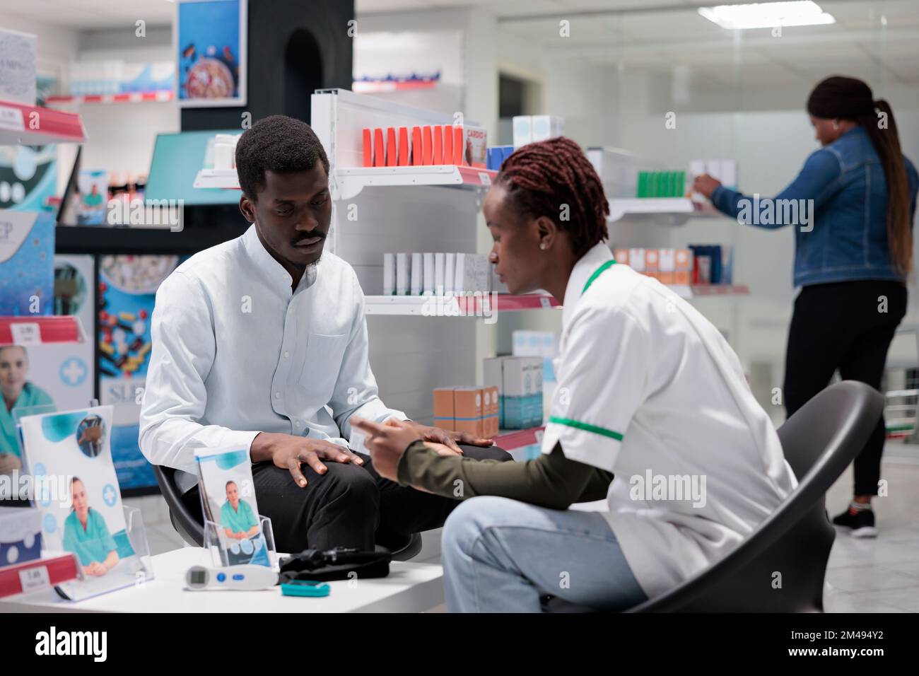 African american woman pharmacist give hi-res stock photography and ...