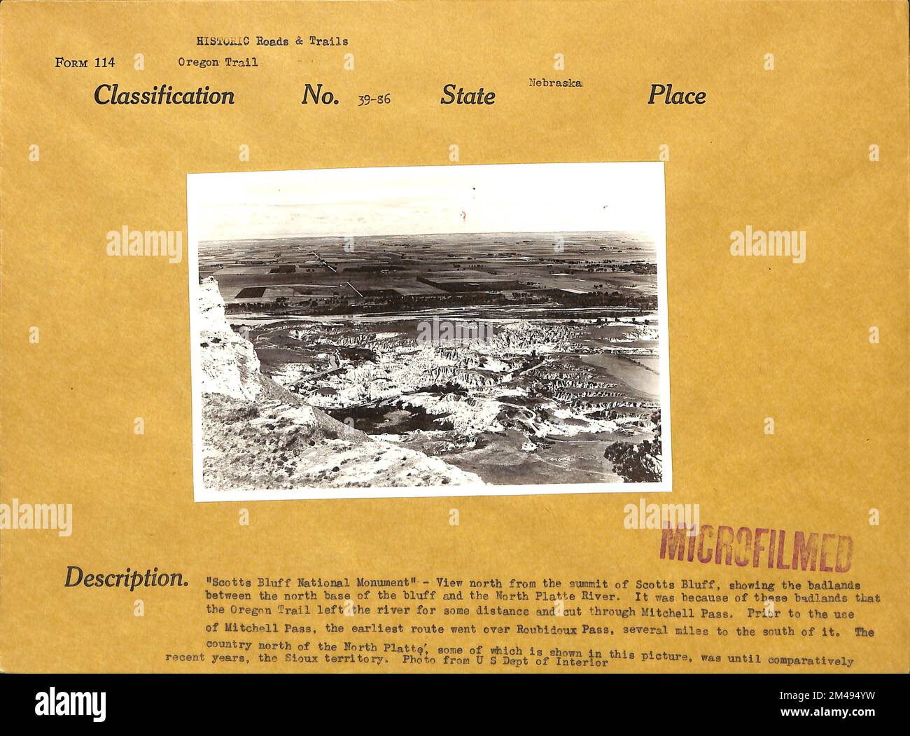 Scotts Bluff National Monument. Original caption: "Scotts Bluff ...