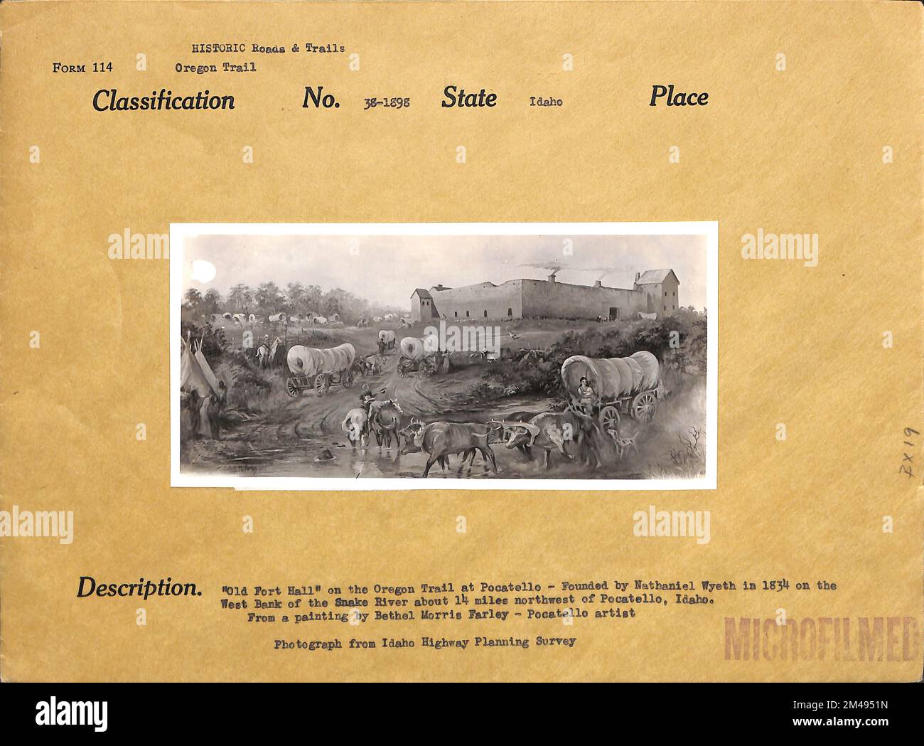 Old Fort Hall. Original caption: "Old Fort Hall" on the Oregon Trail at ...