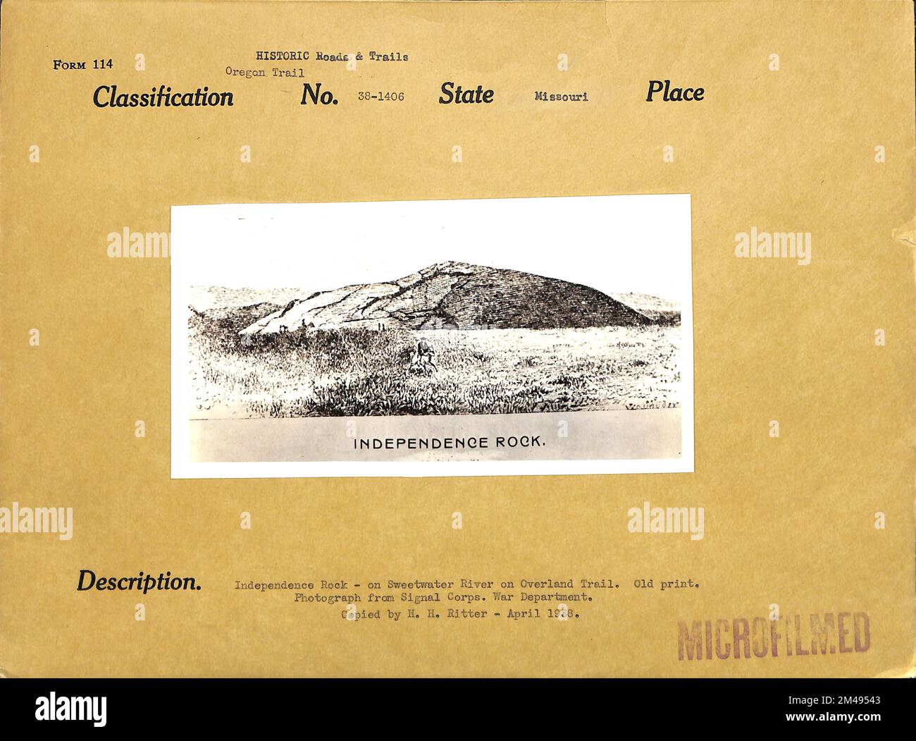 Independence Rock-on Sweetwater River on Overland Trail. Original ...