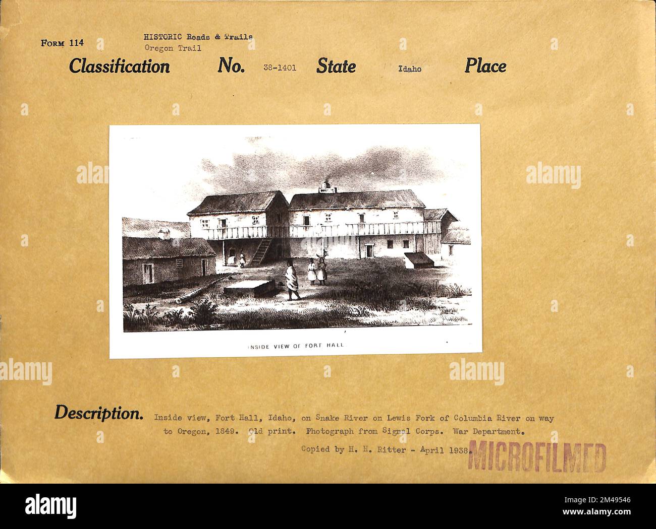 Inside View, Fort Hall, Idaho. Original caption: Inside view, Fort Hall ...