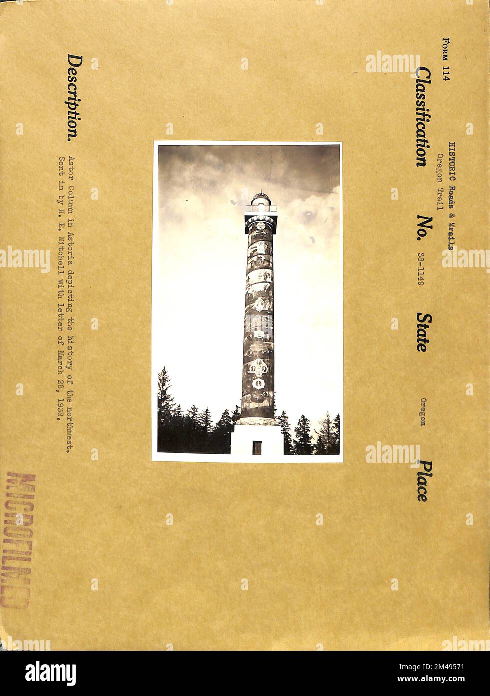 Astor Column in Astoria Depicting the History of the Northwest ...