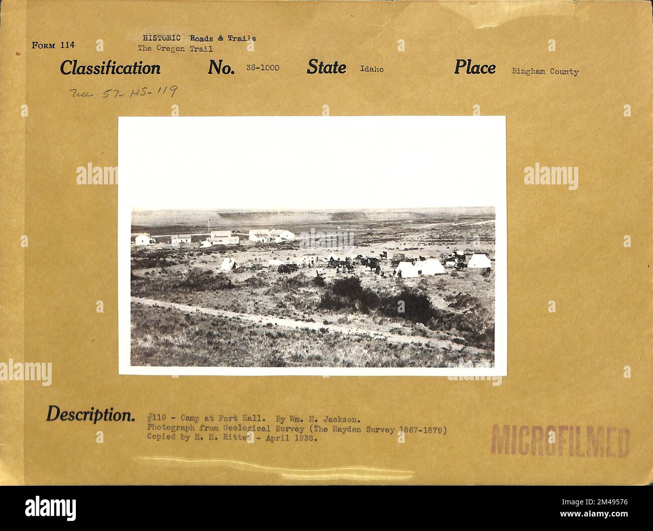 Camp at Fort Hall. Original caption: #119 - Camp at Fort Hall. By Wm. H ...