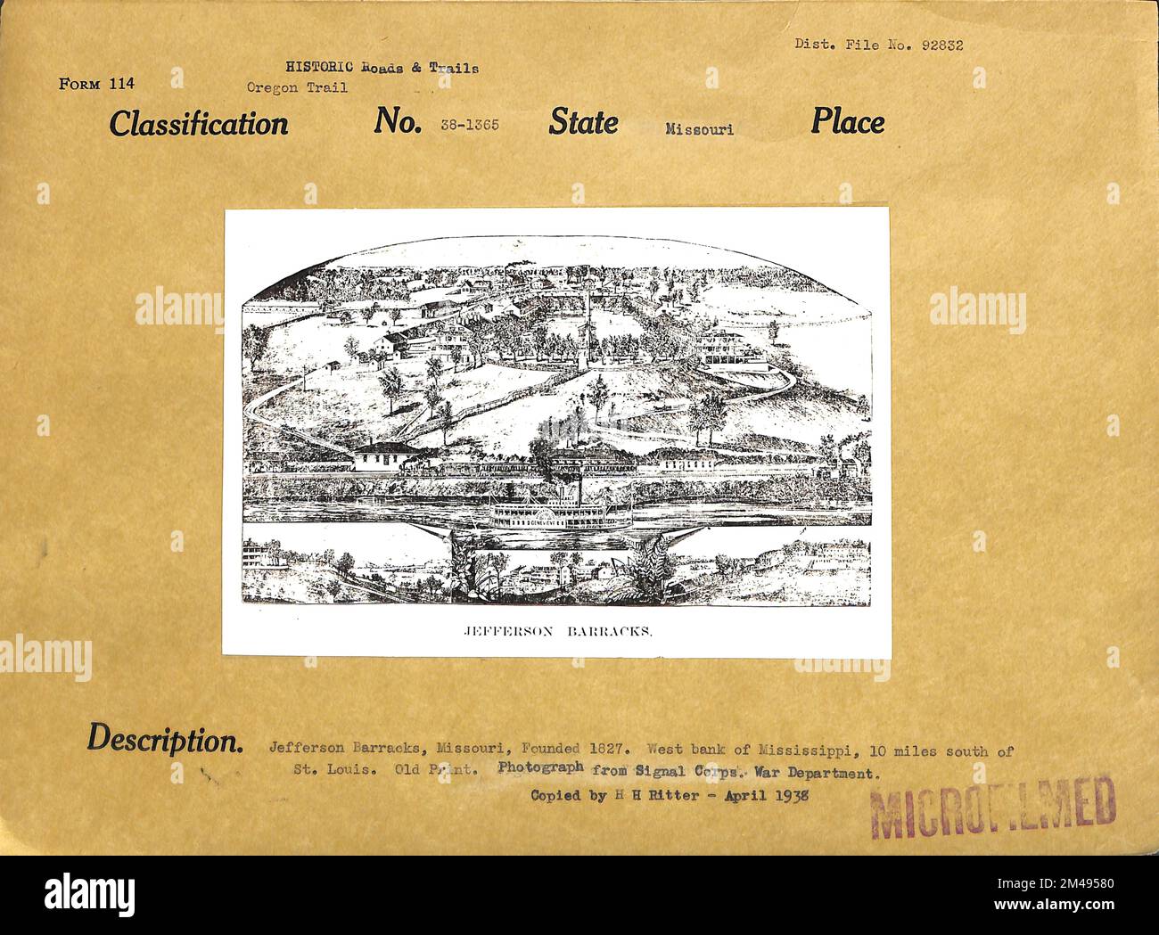 Jefferson Barracks, Missouri, Founded 1827, West Bank of Mississippi ...