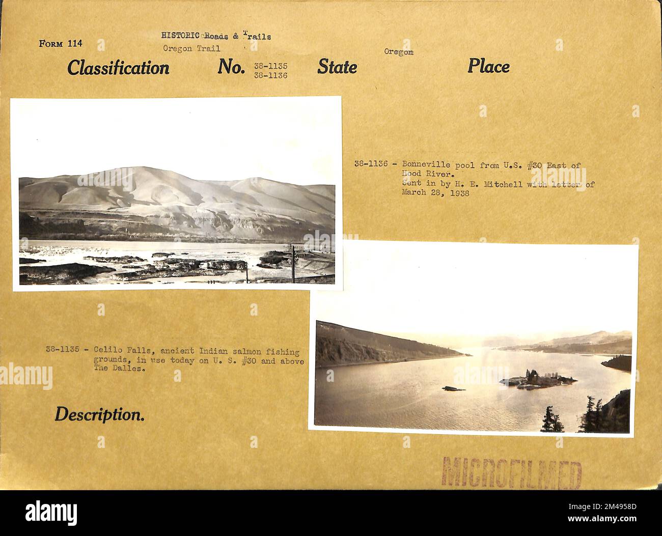 Celilo Falls and Bonneville Pool. Original caption (38-1135): Celilo ...