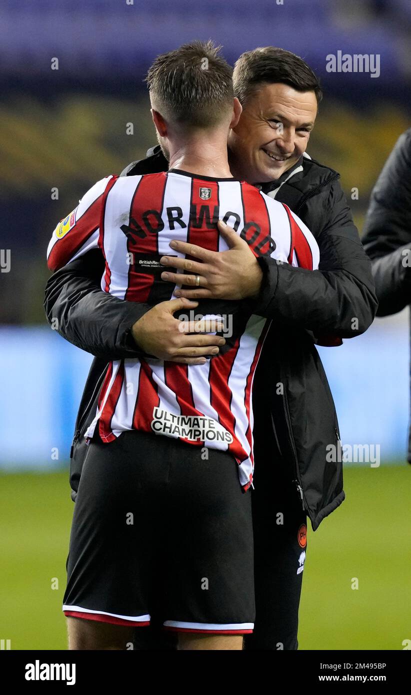 Wigan, England, 19th December 2022. Paul Heckingbottom manager of ...
