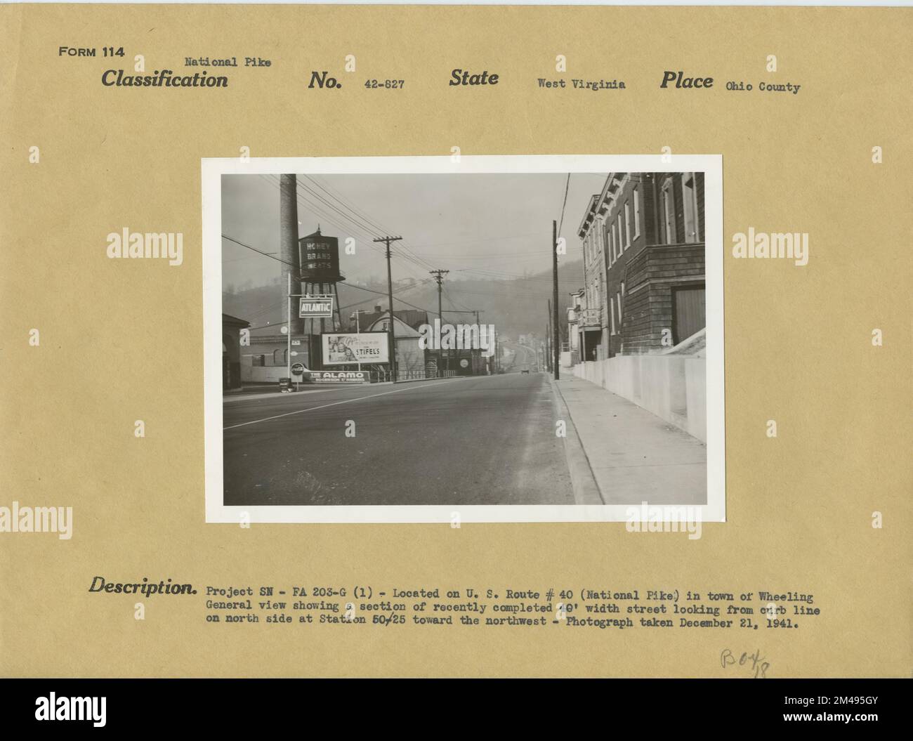 Route # 40 (National Pike) in Town of Wheeling. Original caption ...