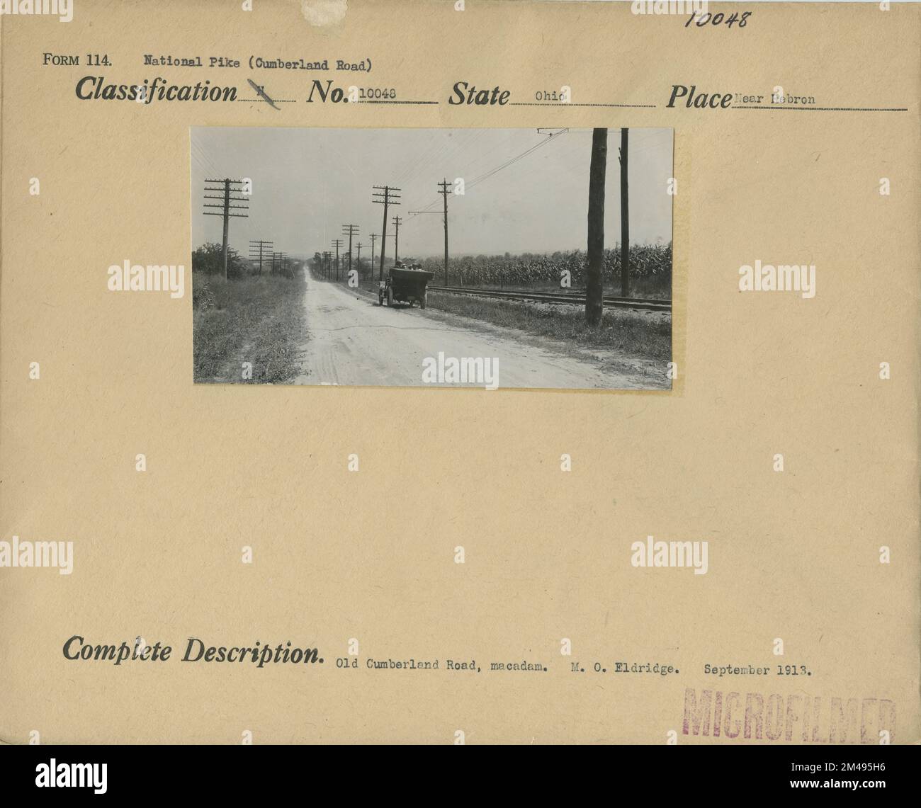 Old Cumberland Road, Macadam, Adjacent to Railroad Tracks. Original ...