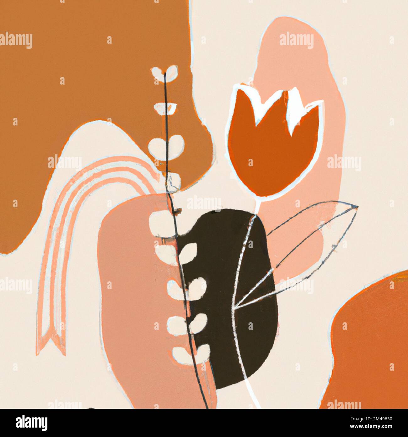 Trendy graphic illustration with an elegant muted color palette ...