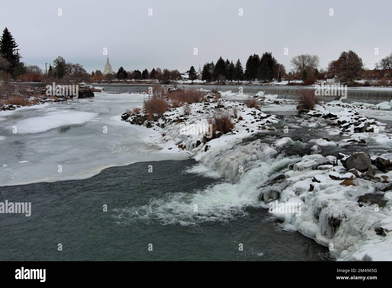 Aerial shot frozen waterfall hi-res stock photography and images - Alamy