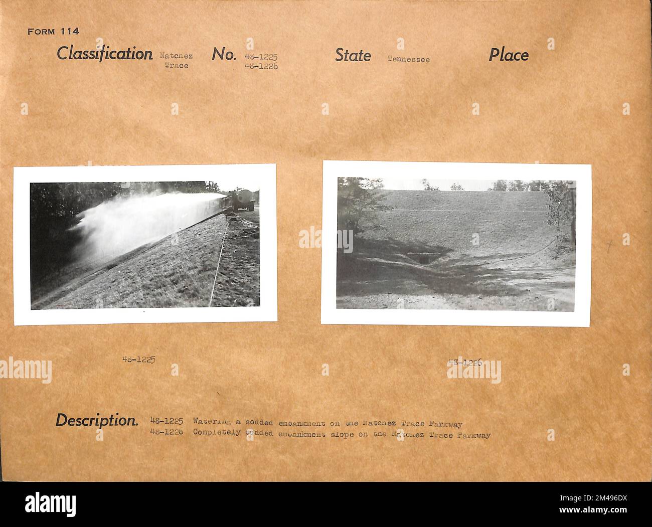 Completely Sodded Embankment Slope on the Natchez Trace Parkway. State ...