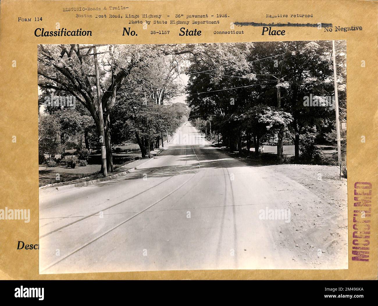 Boston Post Road, Kings Highway - 36" Pavement. Original caption ...