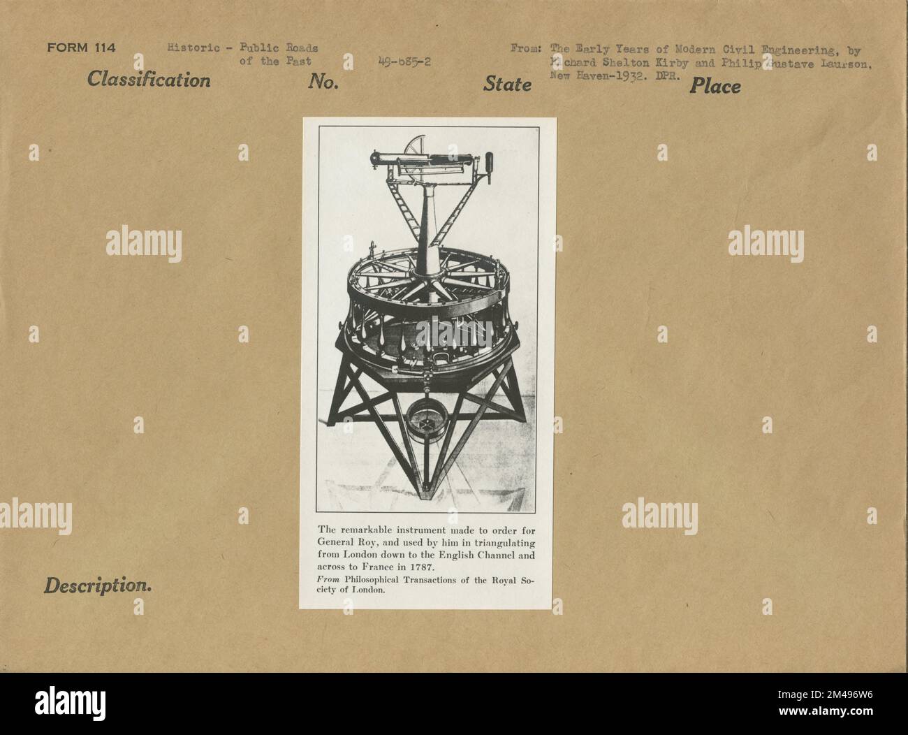The Remarkable Instrument Made to Order For General Roy. Original ...
