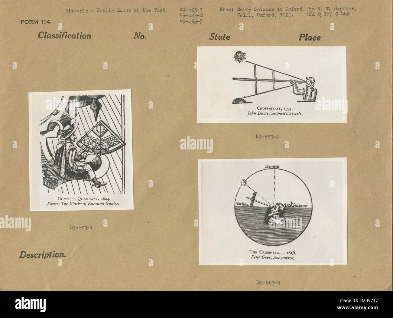Gunter's Quadrant (1624), Cross-Staff (1594), Cross-Staff (1658 ...