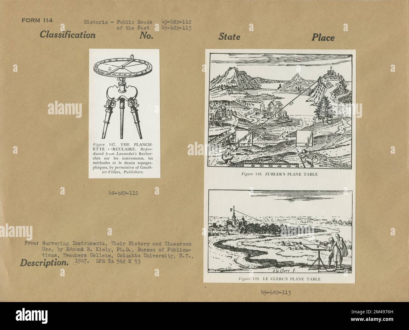The Planchette Circulaire, Zubler's Plane Table, Le Clerc's Plane Table ...