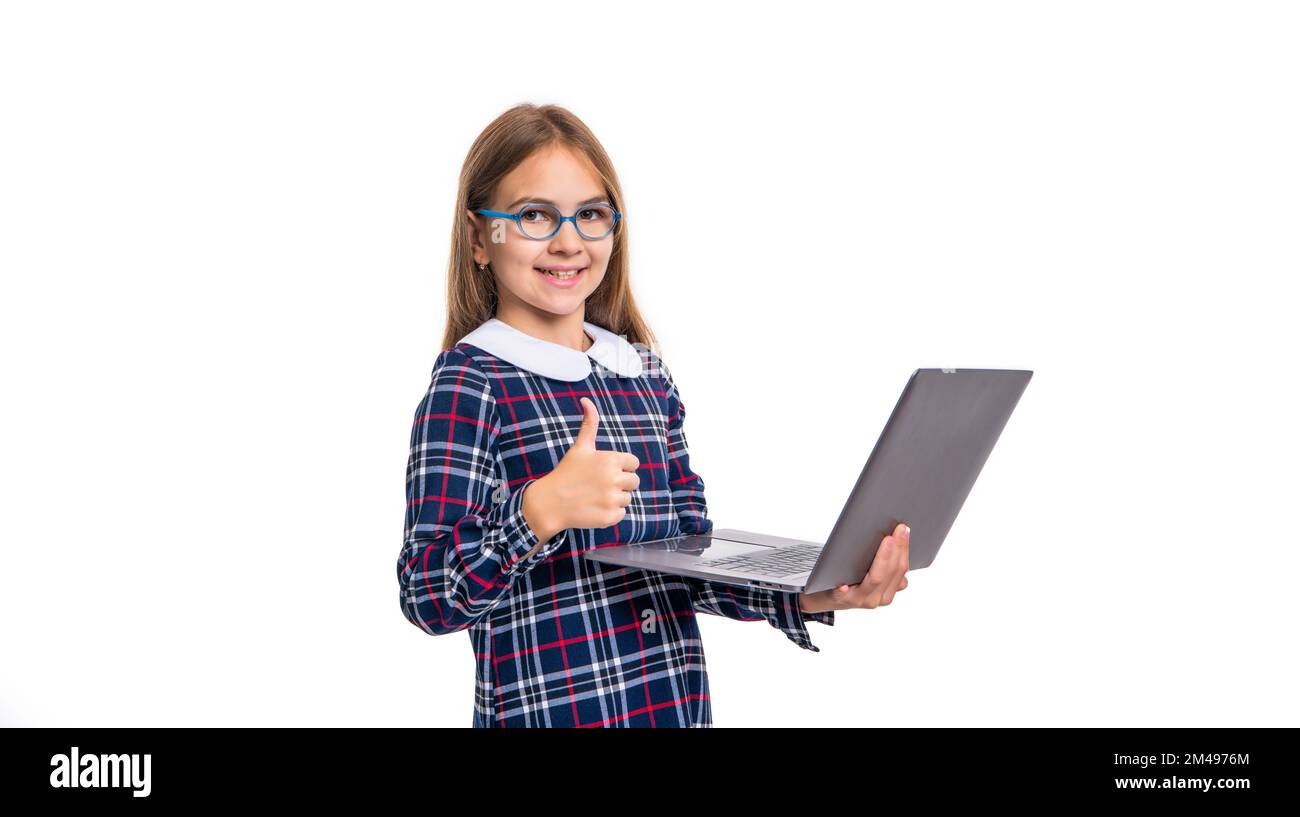 photo of elearning school teen girl show thumb up. education online ...