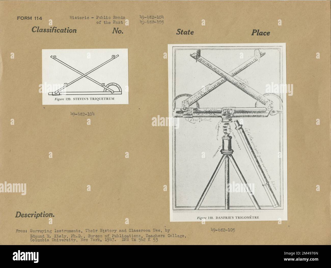 Stevin's Triquetrum, Danfrie's Trigomêtre. Original caption: From ...