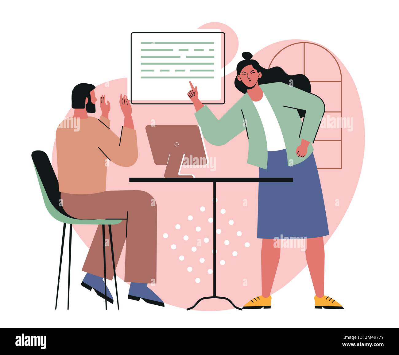 Bright office workspace work Stock Vector Images - Alamy