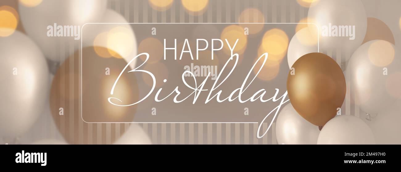 Creative greeting card for Happy Birthday with balloons Stock Photo - Alamy