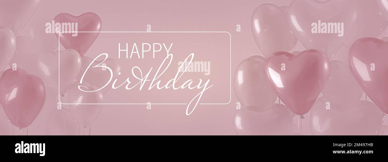 Beautiful greeting card for Happy Birthday with balloons Stock Photo ...