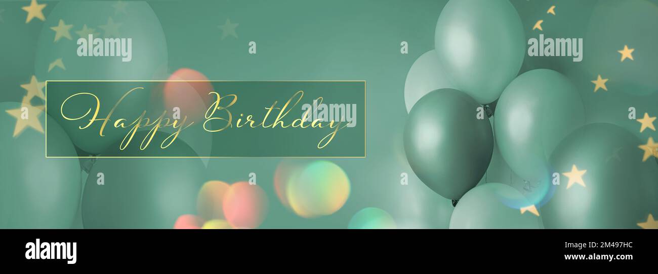 Stylish greeting card for Happy Birthday with balloons Stock Photo - Alamy