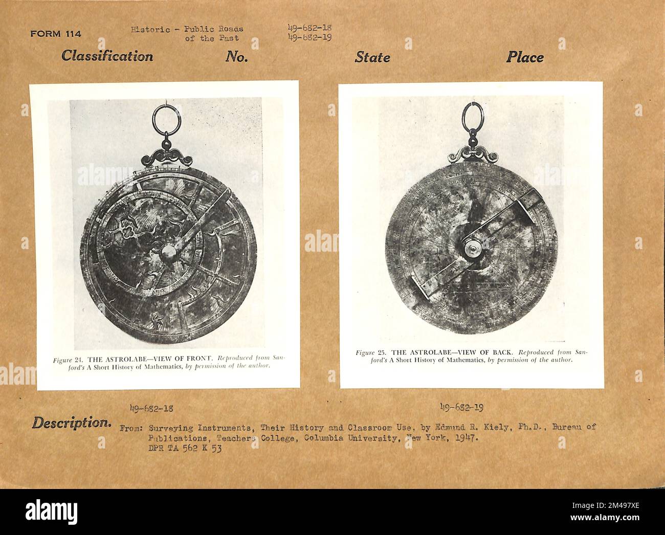 Astrolabe, Views of Front and Back. Original caption: From: Surveying ...