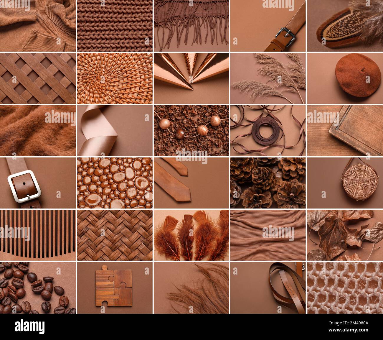 Collage of photos in brown colors Stock Photo - Alamy