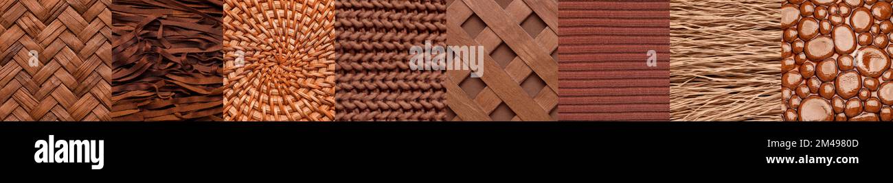 Collage of different textures in brown colors Stock Photo - Alamy