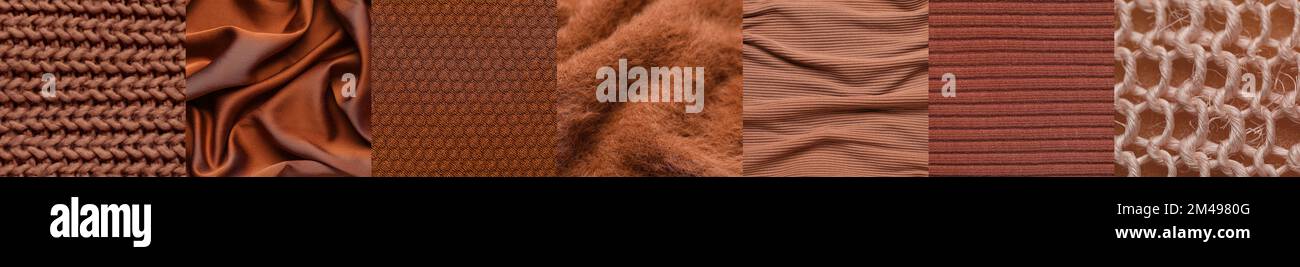 Collage of different textures in brown colors Stock Photo - Alamy