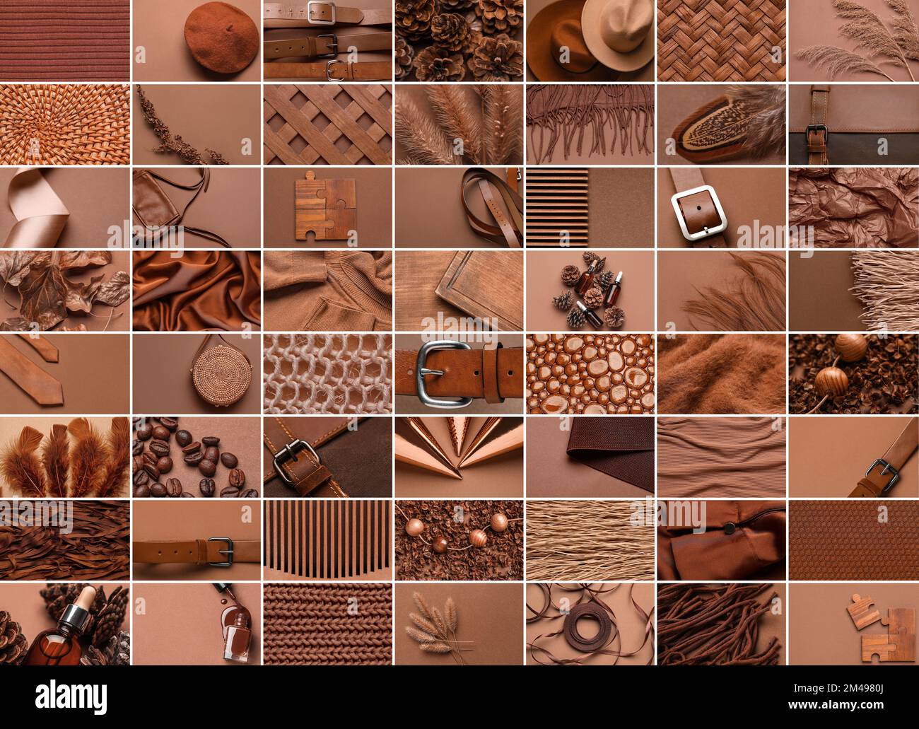 Collage of photos in brown colors Stock Photo - Alamy