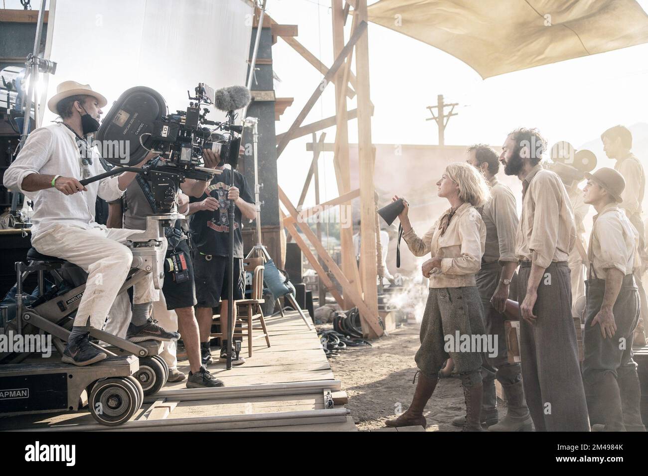BABYLON, cinematographer Linus Sandgren (left), Olivia Hamilton (center ...