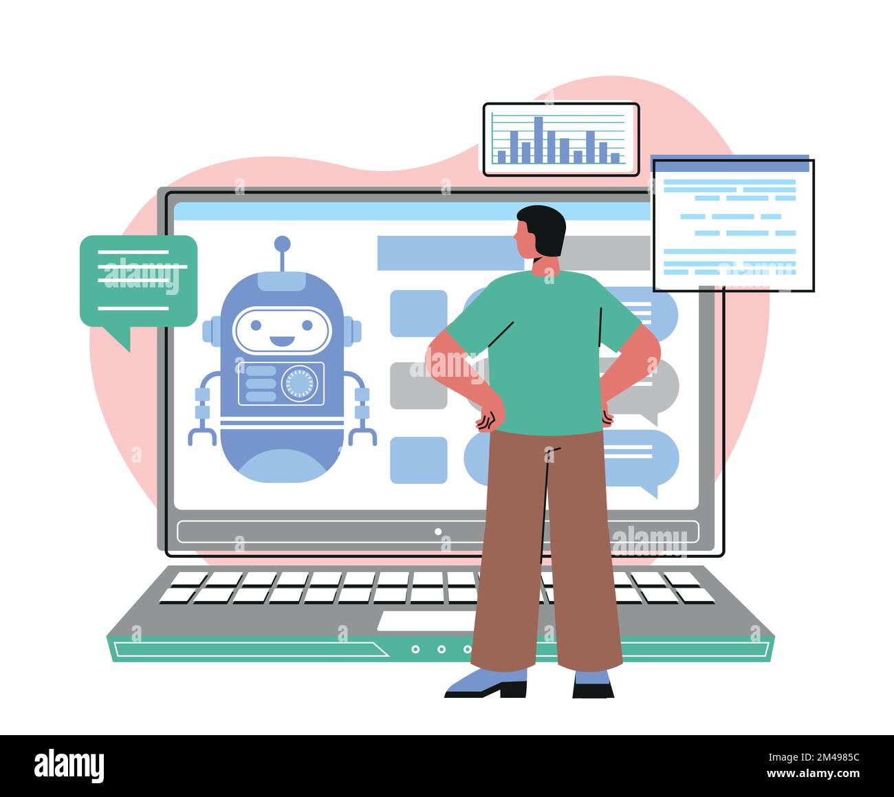 Chat bot robot and person Stock Vector Images - Alamy