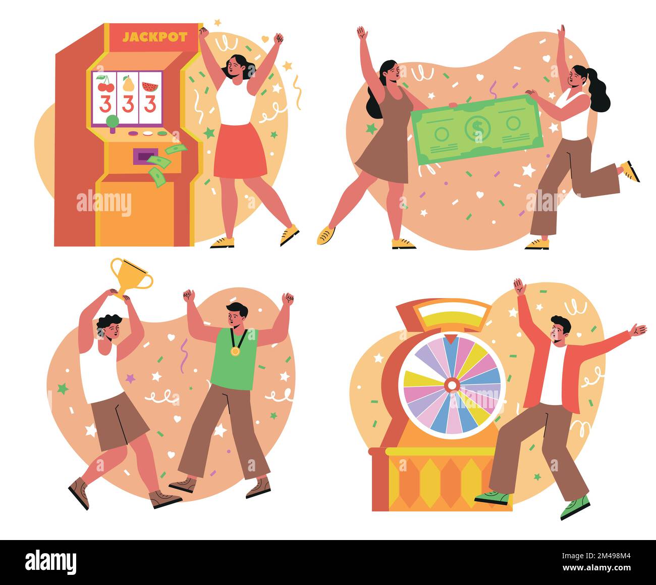 Set of happy lucky people Stock Vector Image & Art - Alamy