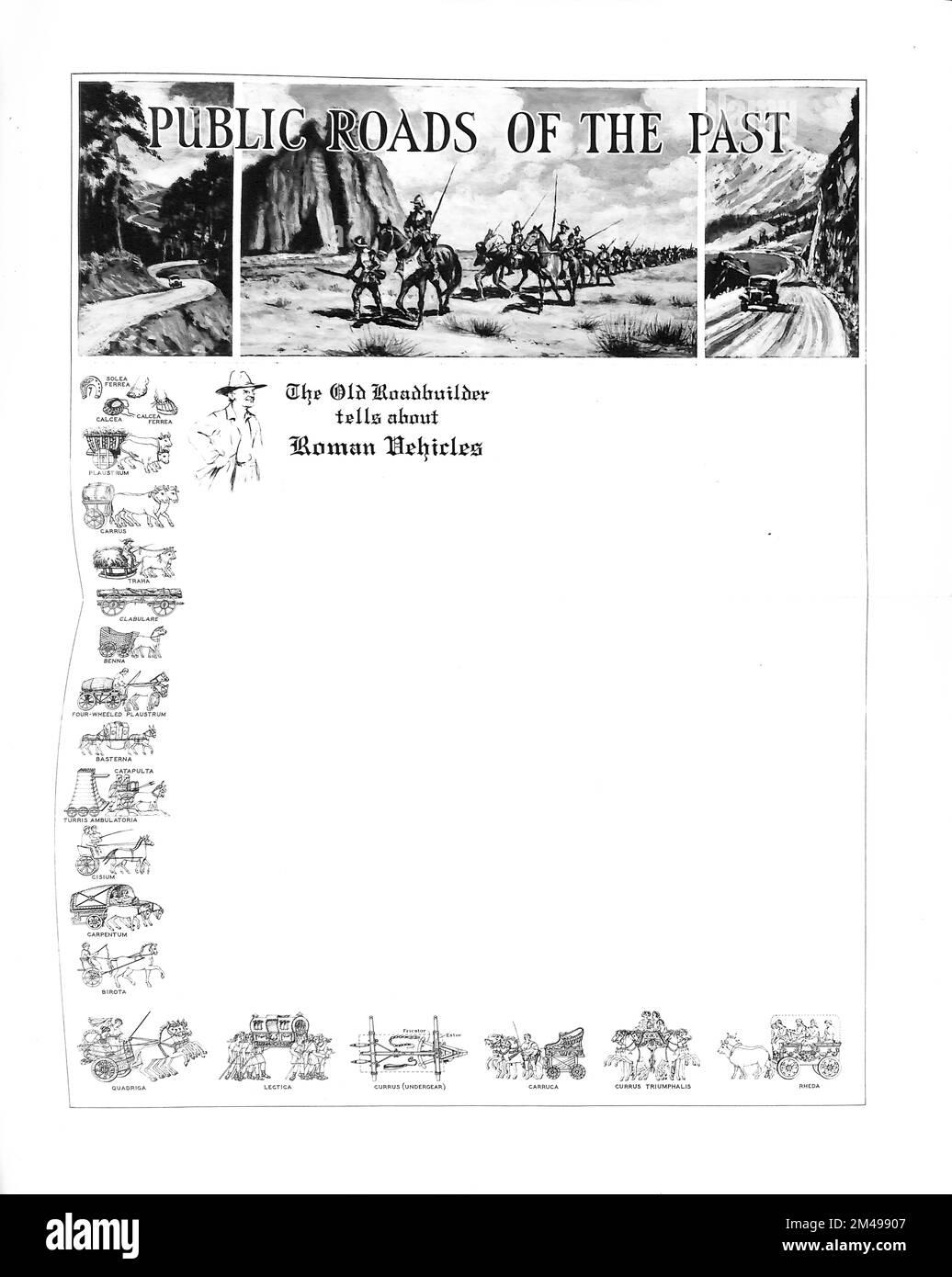 The Old Roadbuilder Tells About Roman Vehicles. Original caption: The ...